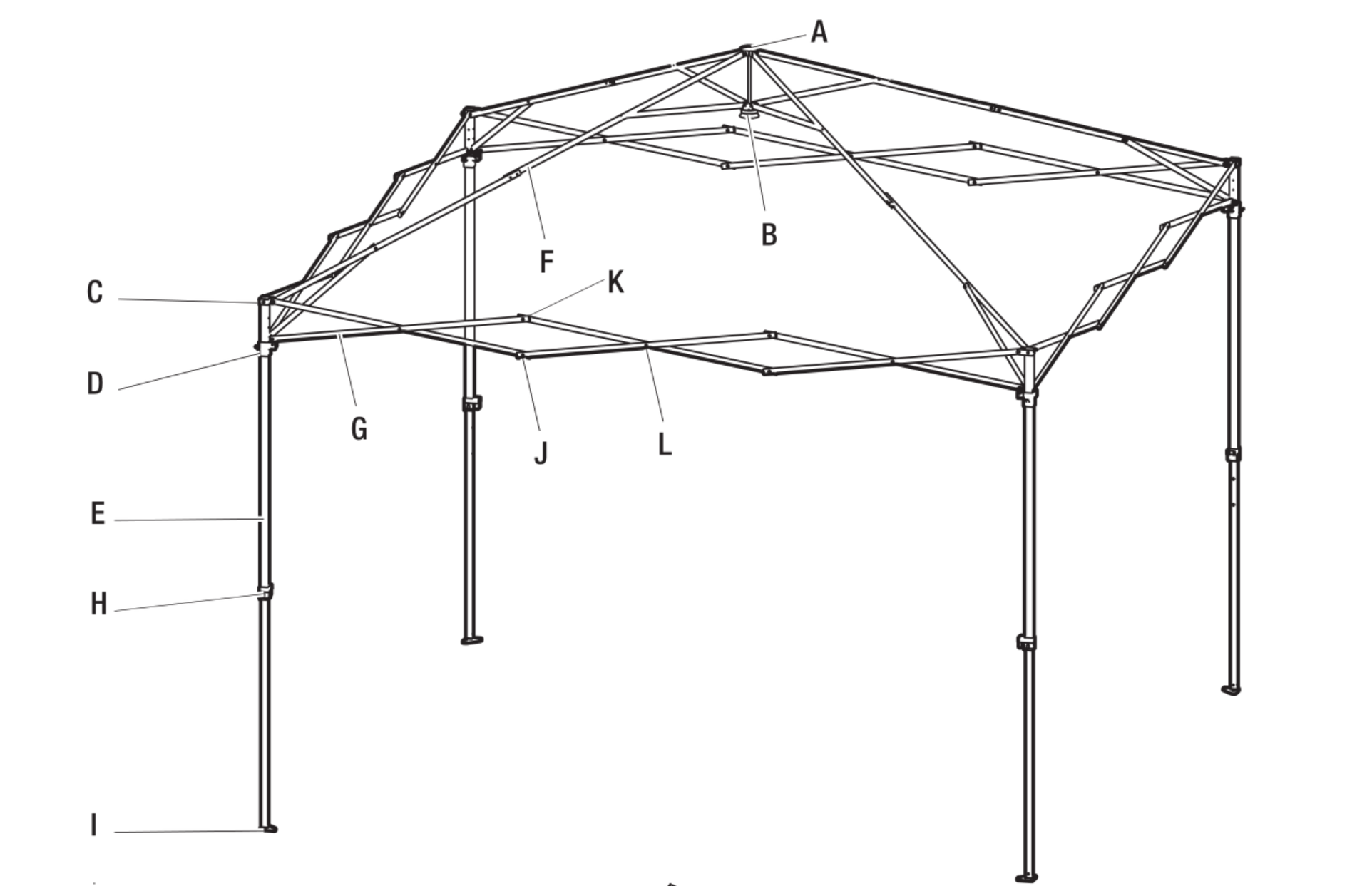 10x10 Replacement Parts for Commercial Canopy Model HPP100 – Crown ...