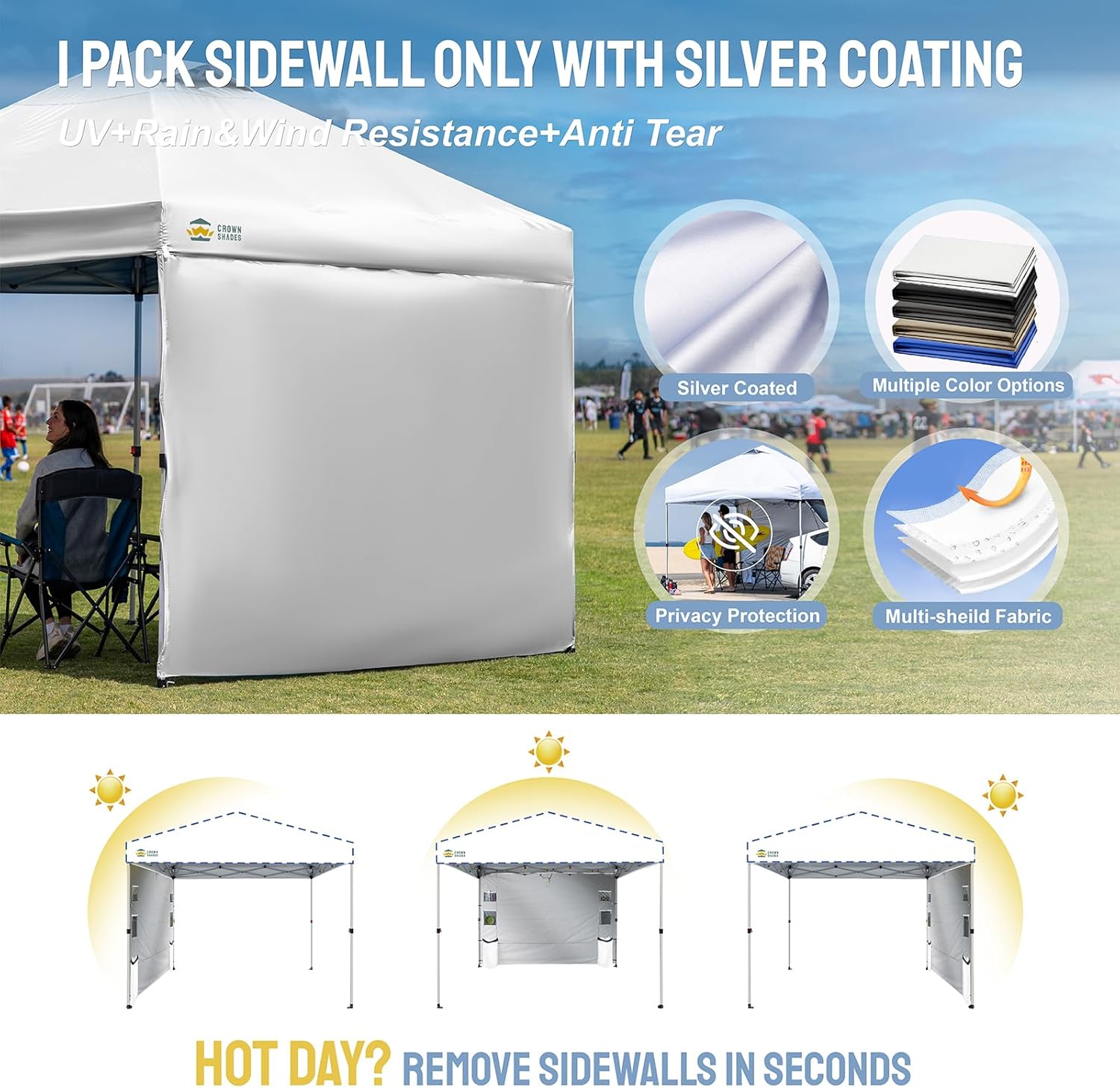 10x10 Accessory Sidewall with 6 Pockets – Crown Shades - Royally Simple ...