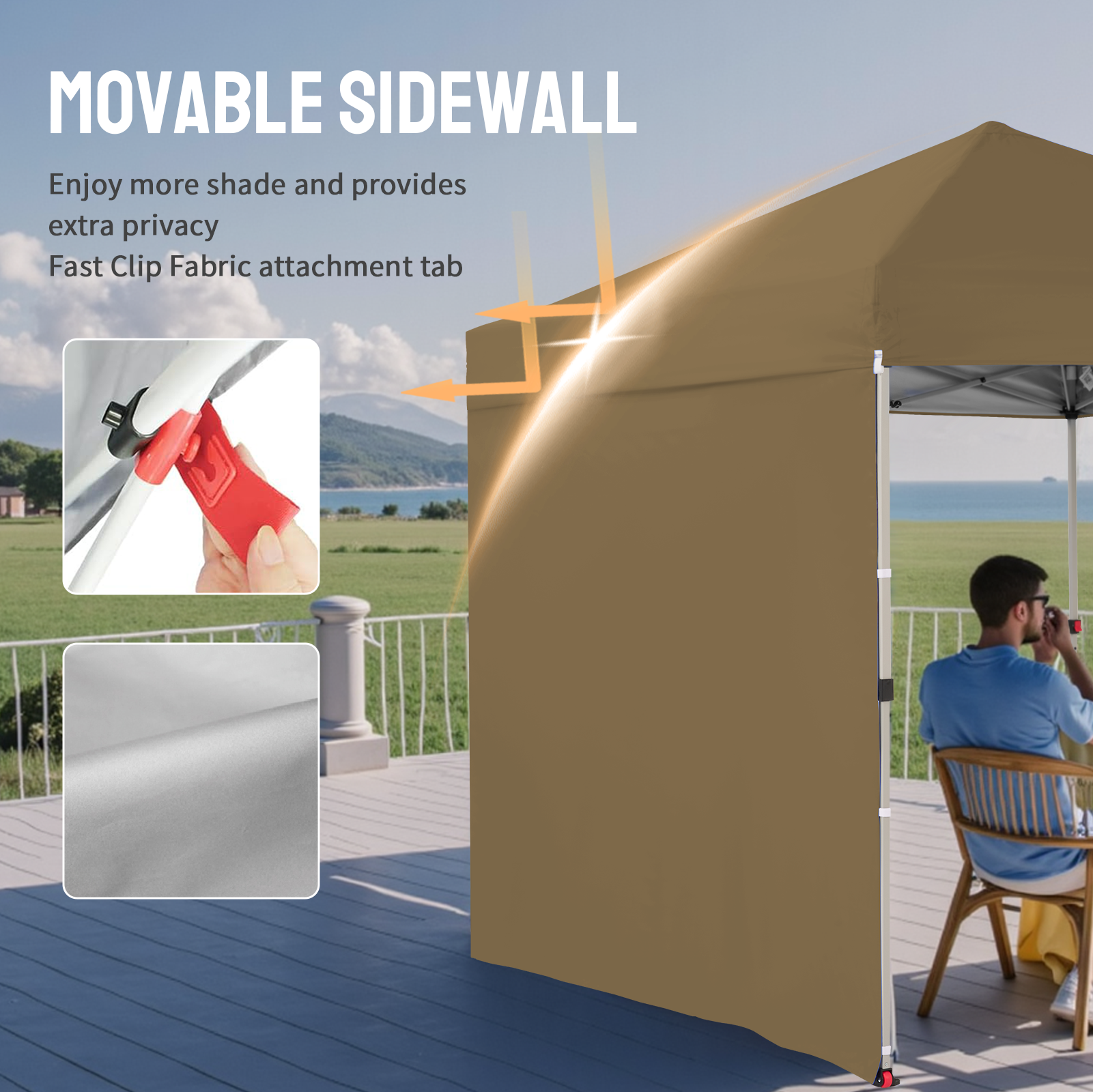 8x8 Pop Up Canopy with 1 Side Wall - CenterLOK® One Push Setup – Crown ...