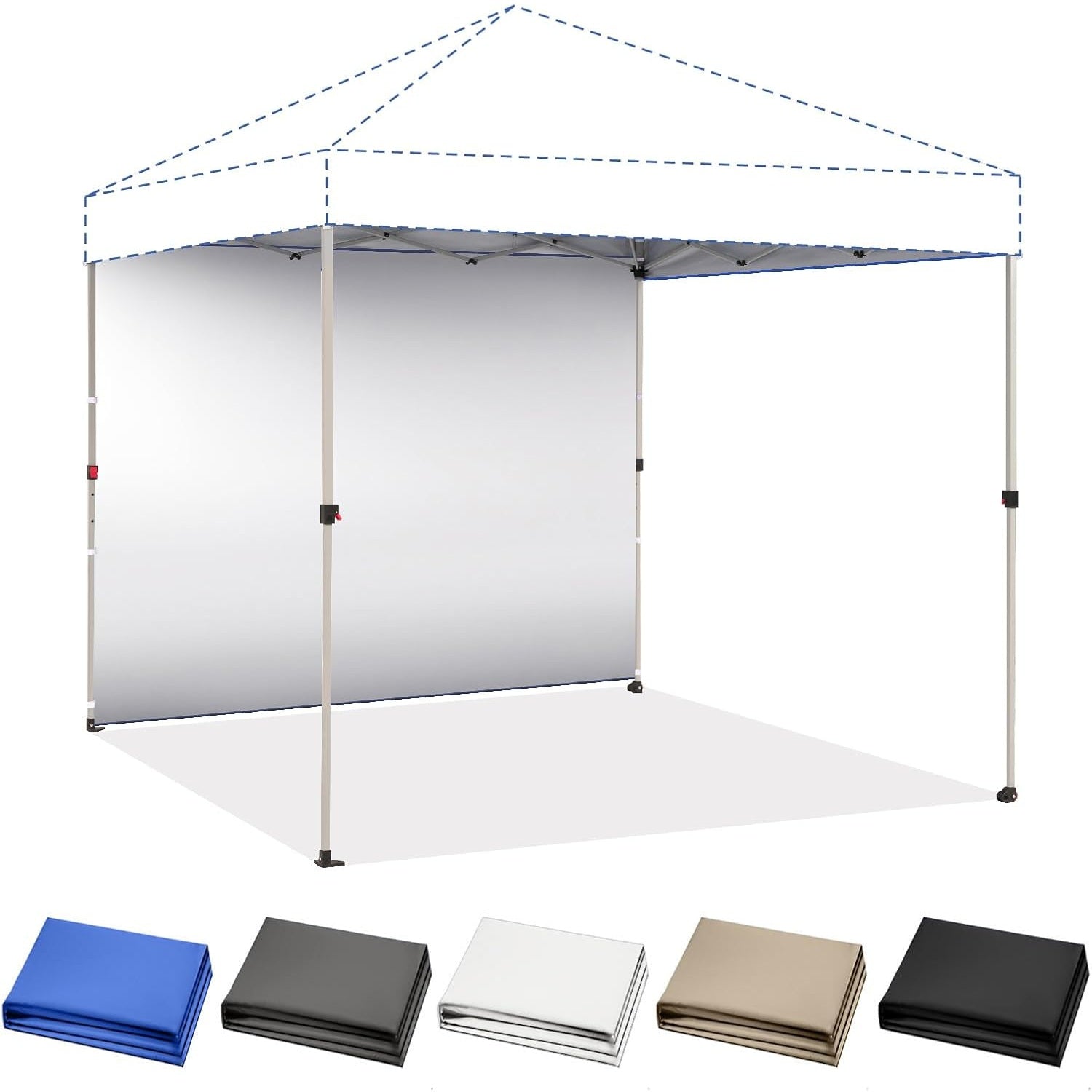 CROWN SHADES SunWall Silver Coated for 8x8 Pop up Canopy – Crown Shades ...
