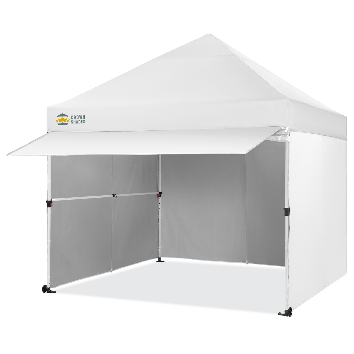 10x10 Commercial Pop Up Canopy with 4 Sidewalls – 1-Push Setup – Crown ...