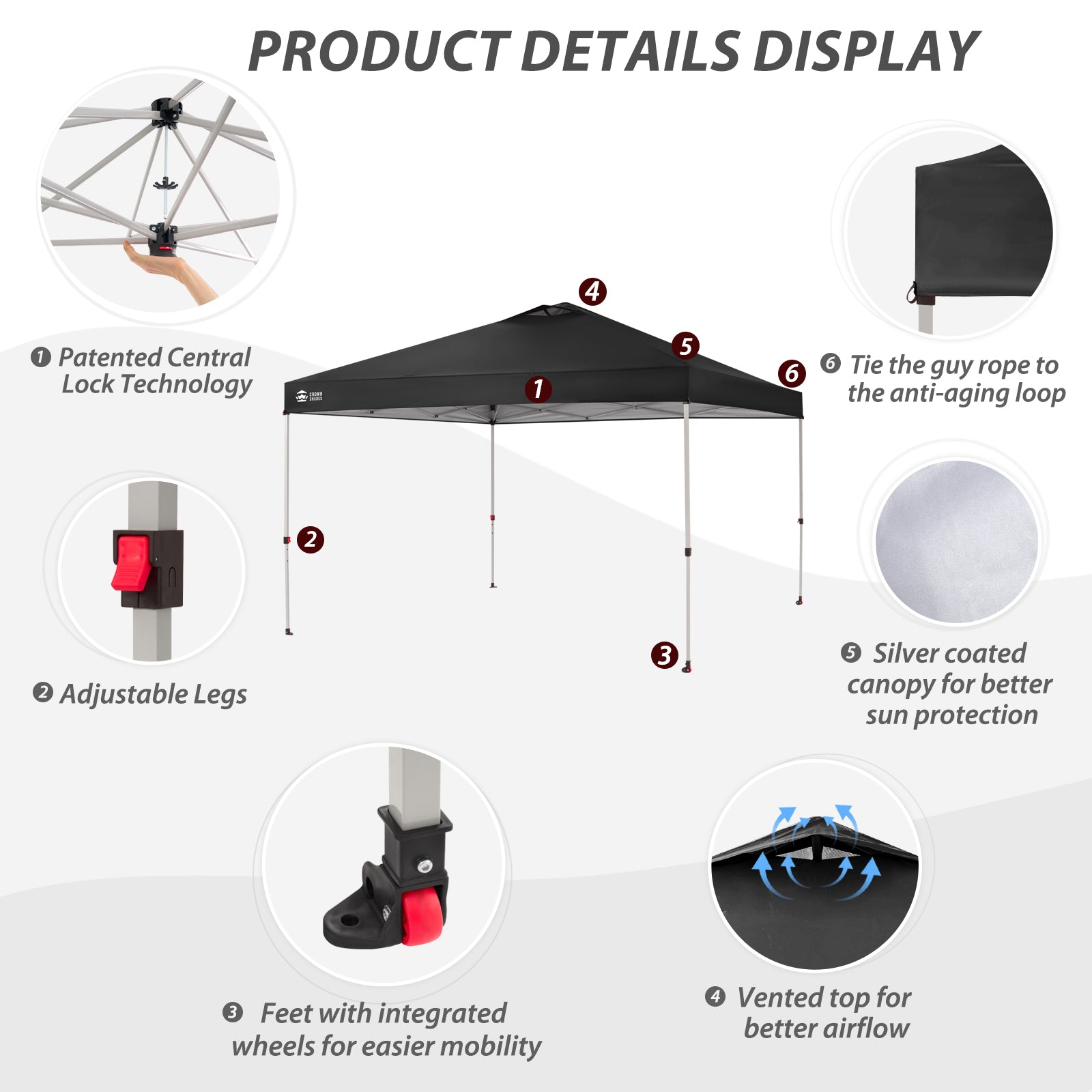 12x12 Pop Up Canopy Centerlok™ | Crown Shades® – Crown Shades - Royally ...