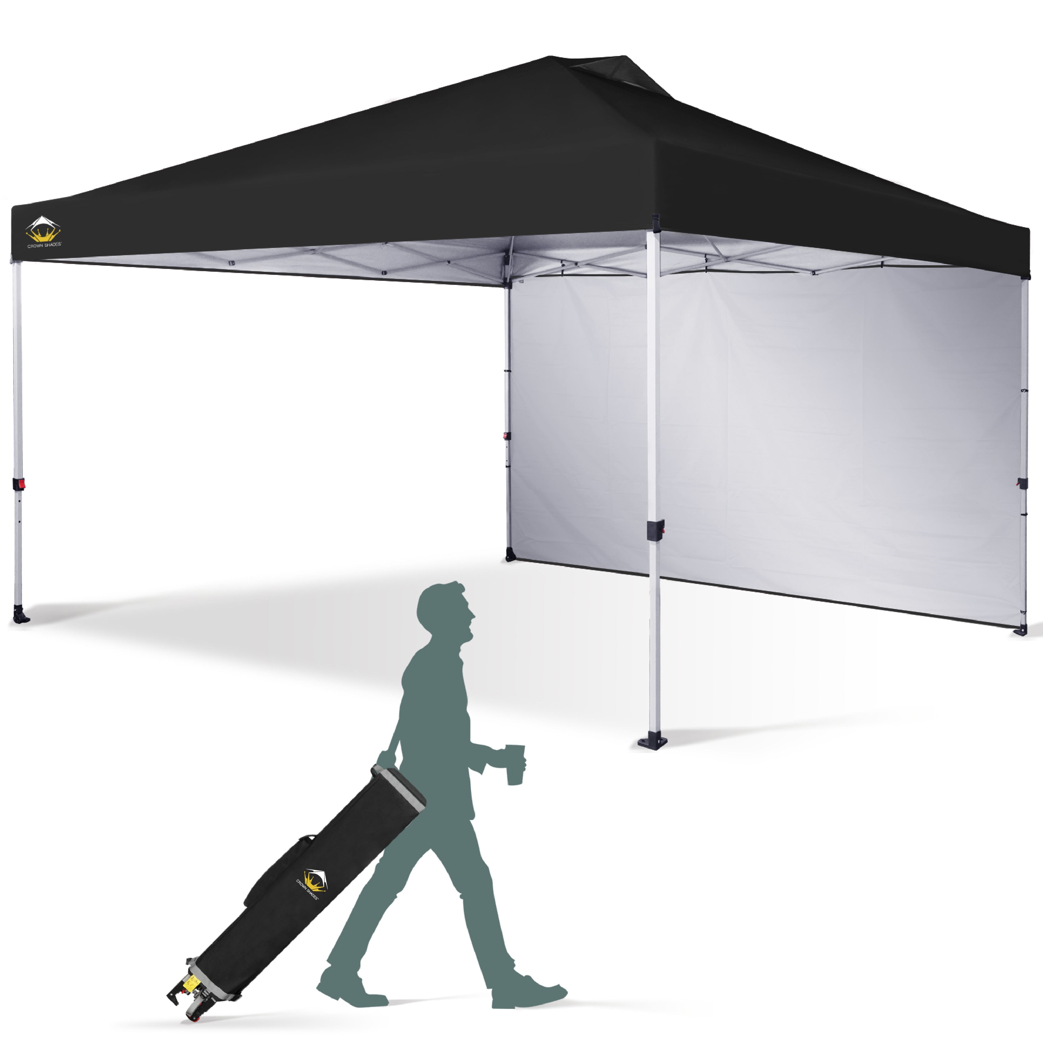 CROWN SHADES 12'x12' Pop Up Canopy with 1 Sidewall – Crown Shades - Royally Simple Shade Products