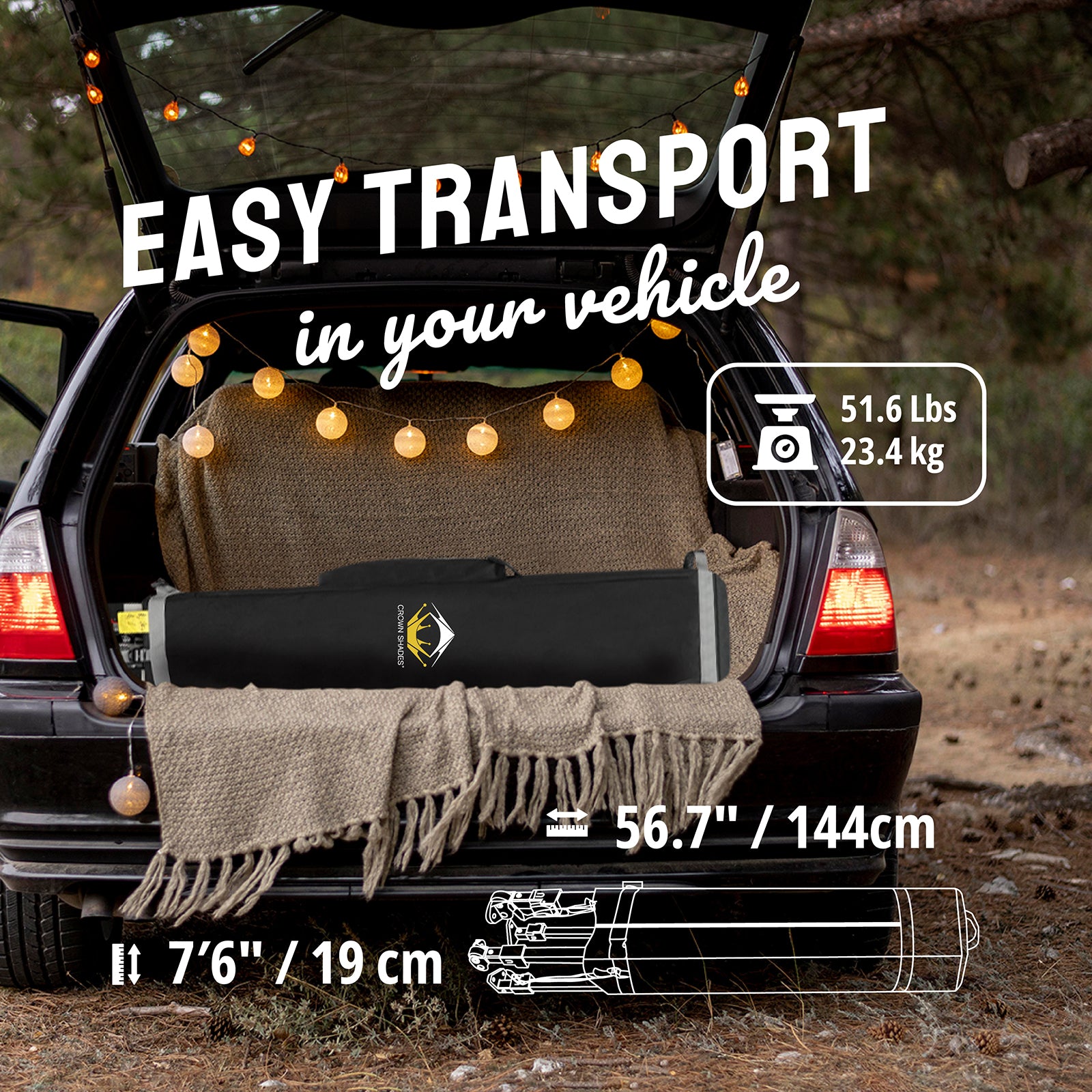 CROWN SHADES 12'x12' Pop Up Canopy with 1 Sidewall – Crown Shades ...