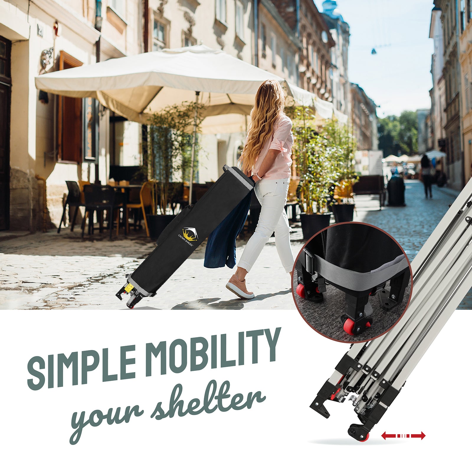 CROWN SHADES 12'x12' Pop Up Canopy with 1 Sidewall – Crown Shades - Royally Simple Shade Products