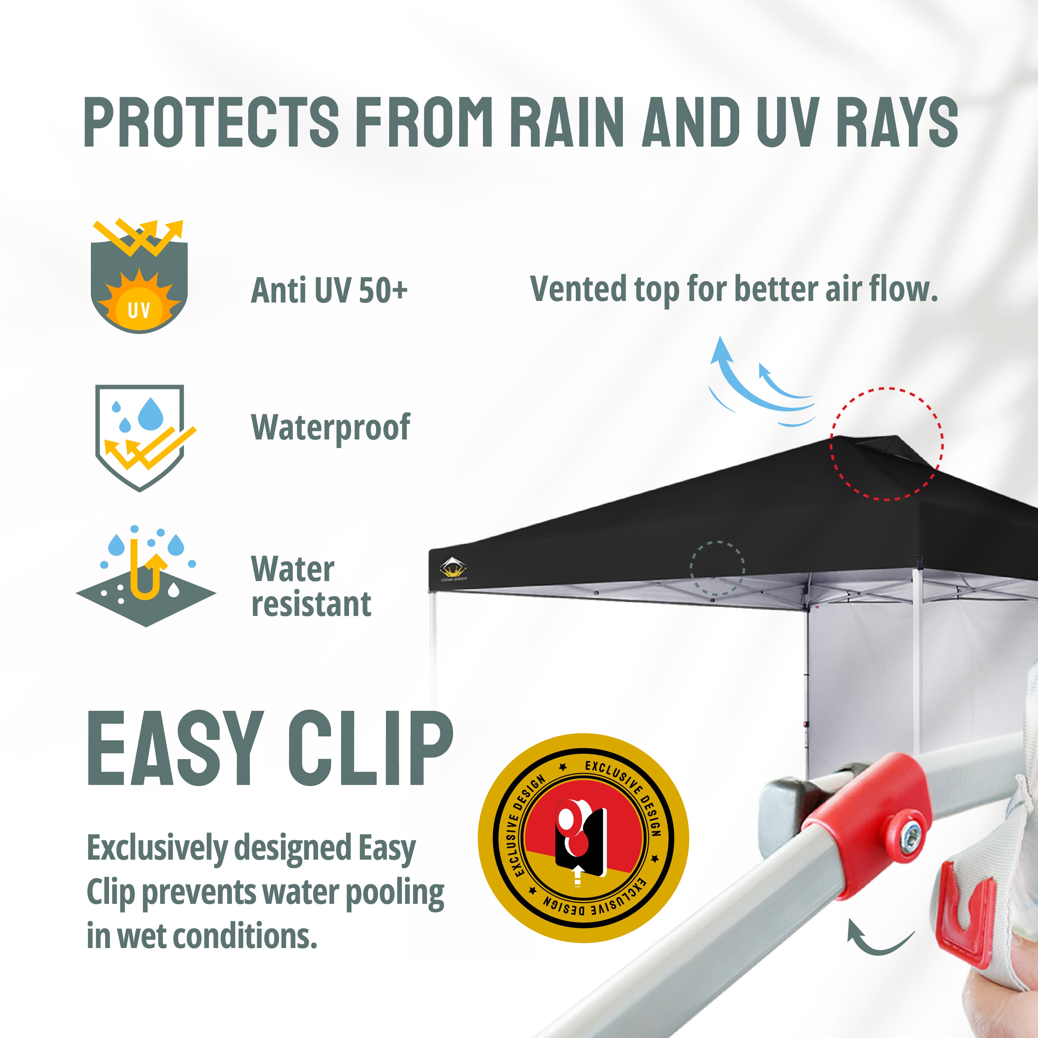 CROWN SHADES 12'x12' Pop Up Canopy with 1 Sidewall – Crown Shades ...