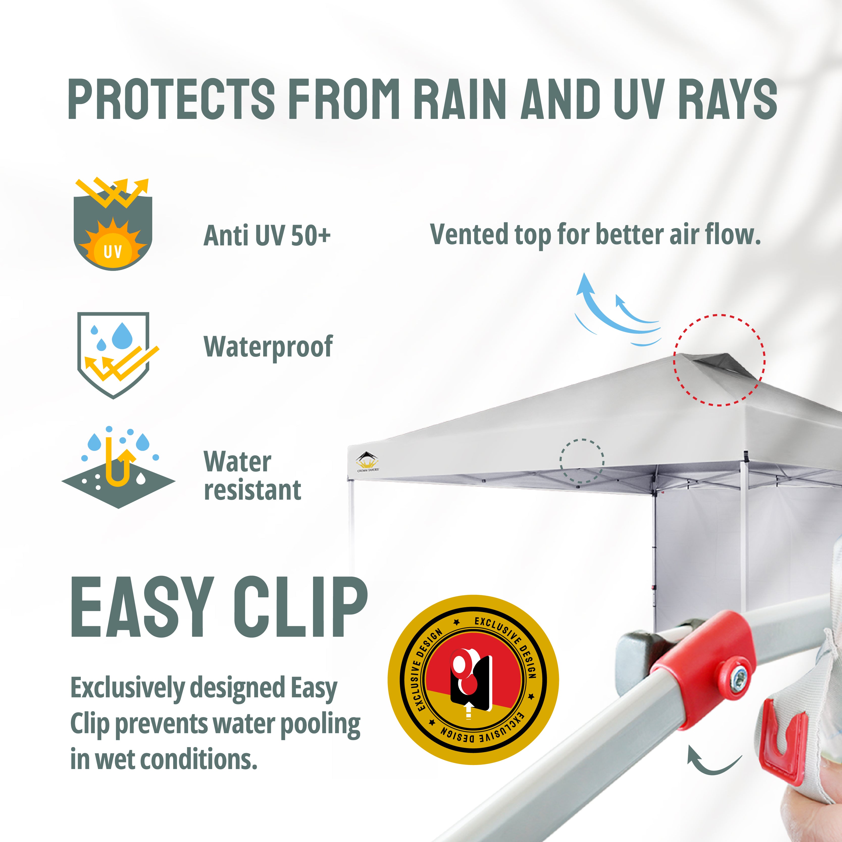 CROWN SHADES 12'x12' Pop Up Canopy with 1 Sidewall – Crown Shades ...