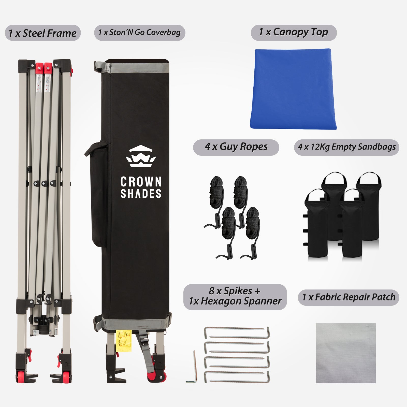 8'x8' Instant Pop-Up Canopy Tent – Grade Protection in Seconds – Crown ...