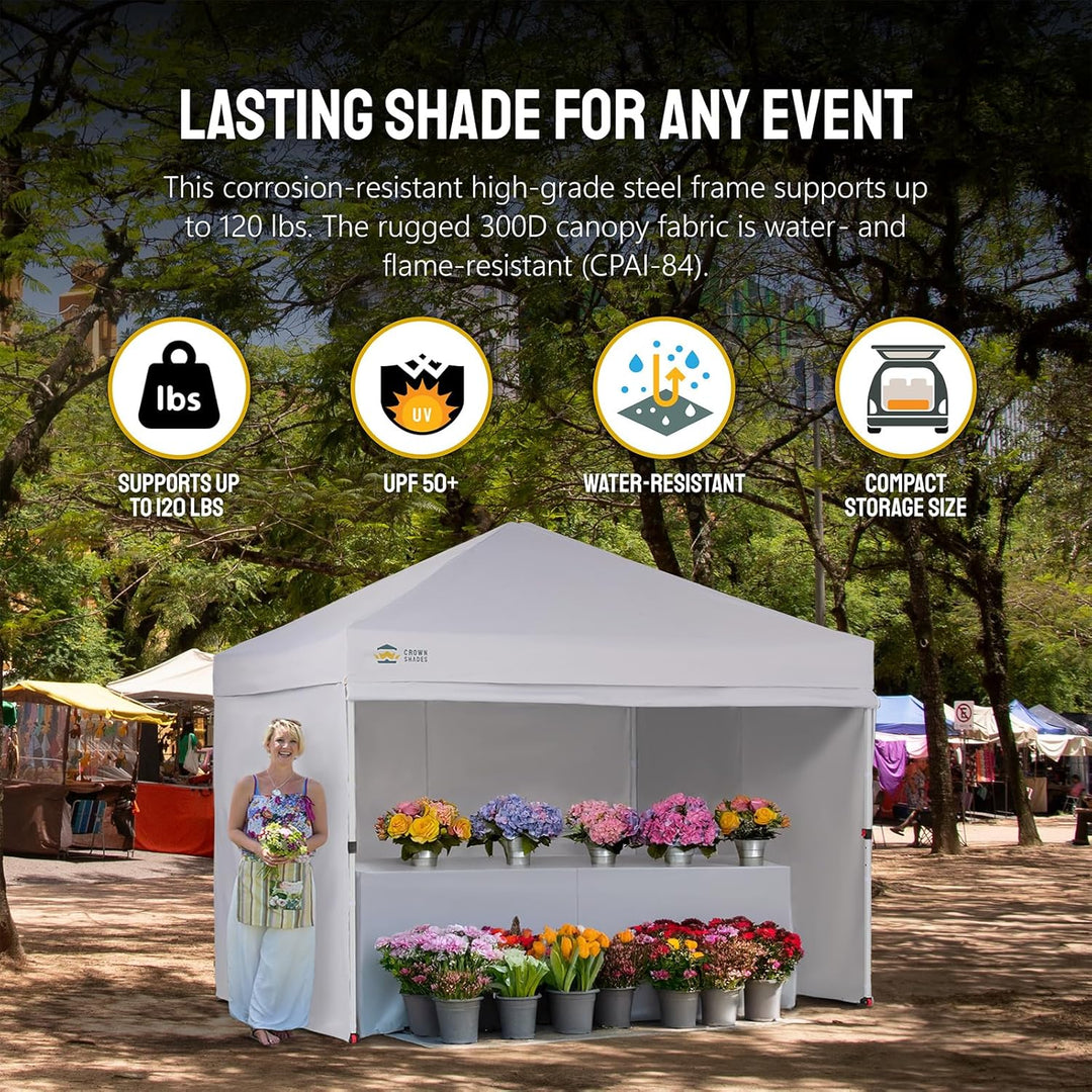 10x10 Pop Up Canopy Tents Durable Outdoor Shade By Crown Shades