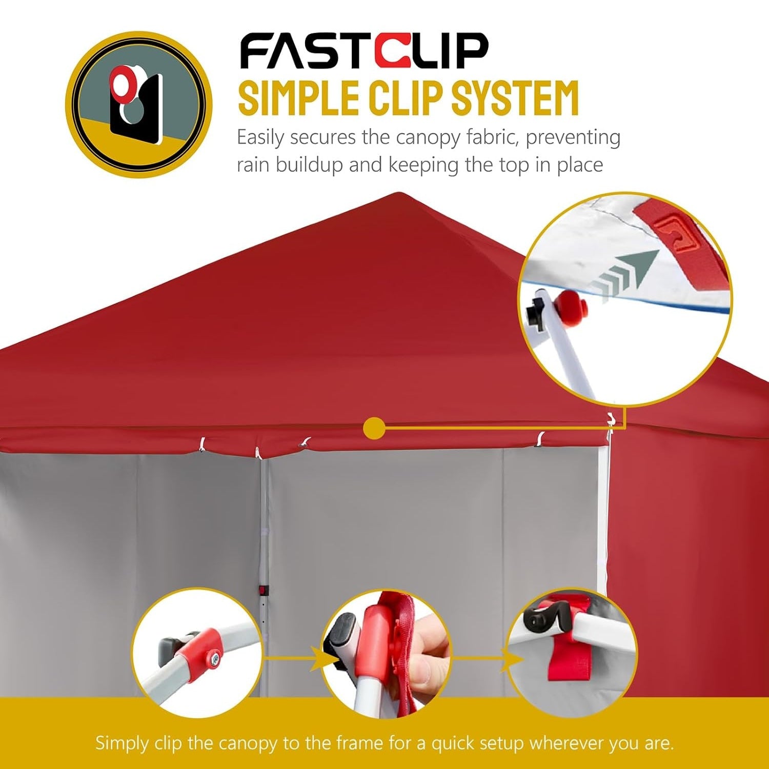 CROWN SHADES 10x10 Instant Pop-Up Canopy Tent – Easy Setup – Crown ...